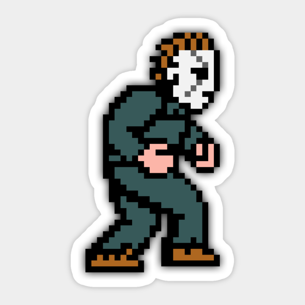 Michael Myers Low Res Pixelart Horror Sticker Teepublic